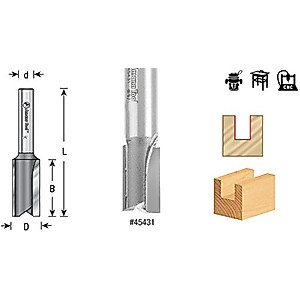 Amana Tool - 45240 Carbide Tipped Straight Plunge 12mm Dia x 3/4 x 1/4" Shank
