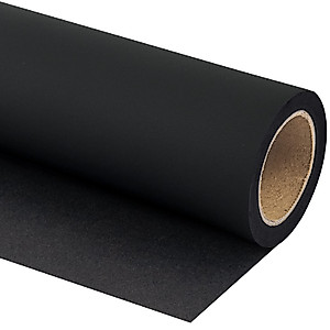 WRAPAHOLIC Black Wrapping Paper Roll - Mini Roll Silky Touch - 17 Inch X 16.5 Feet - Soild Color Design Perfect for Birthday, Holiday, Wedding, Baby Shower