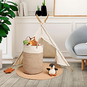 Woven Laundry Basket Laundry Hamper for Bedroom, Dirty Clothes Hamper Tall Basket, Boho Laundry Basket Nursery Hamper, 58l Large Laundry Hamper Dirty Clothes Basket Clothes Hampers for Laundry Blanket