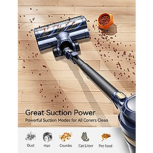 Voweek Cordless Vacuum Cleaner, Lightweight Stick Vacuum Cleaner with Powerful Suction, Detachable Battery, Self-Standing, 1.3L Dust Cup, 4 in 1 Handheld Vacuum for Home Hard Floor Carpet Pet Hair