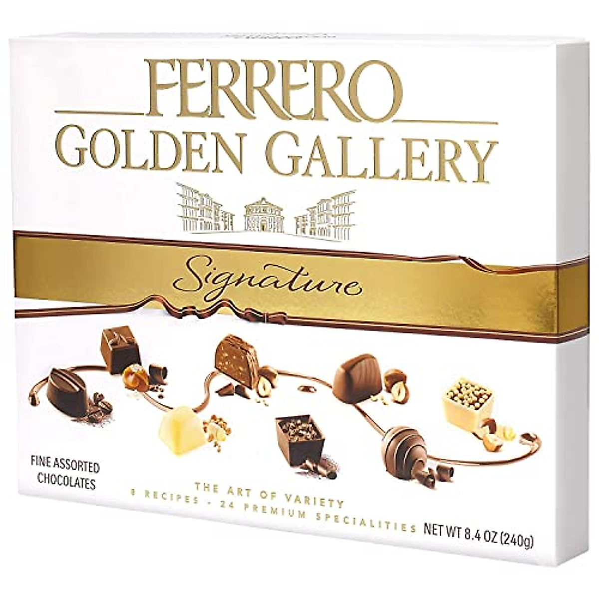 Ferrero Golden Gallery Signature Fine Assorted Chocolates, Candy Gift Box, 24 Count, 8.4 oz