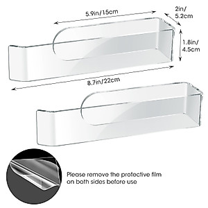 NiHome Wall Mount Clear Acrylic Hand Towel Racks 2-Pack for Towels, Accessories in Bathroom, Kitchen, Bedroom - Adhesive Towel Bar Hand Towel Holder, Versatile Transparent Design, Waterproof