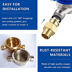 LEADWIN Water Metal, Flow Meter, DN15, 1/2" NPT Couplings, Accurate Long Time Cold Water Meter, for Garden and Home Use