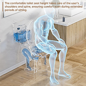 SUPERFLO 21 Inch High Toilet Elongated Extra Tall Toilets with Comfort Height Toilet Seat & 1.28 GPF Single Flush, Suitable For Seniors & Tall Person