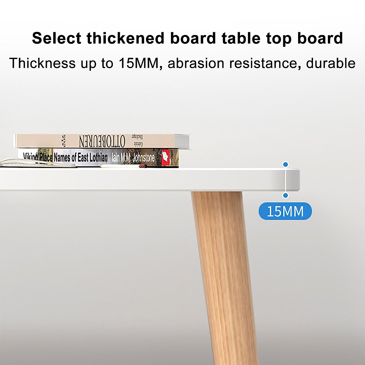 Wilitto Computer Desk 40", Modern Simple Style Desk, Study Writing Table, Home Office Work Desk, Gaming Desk Ergonomic Arc Design- White