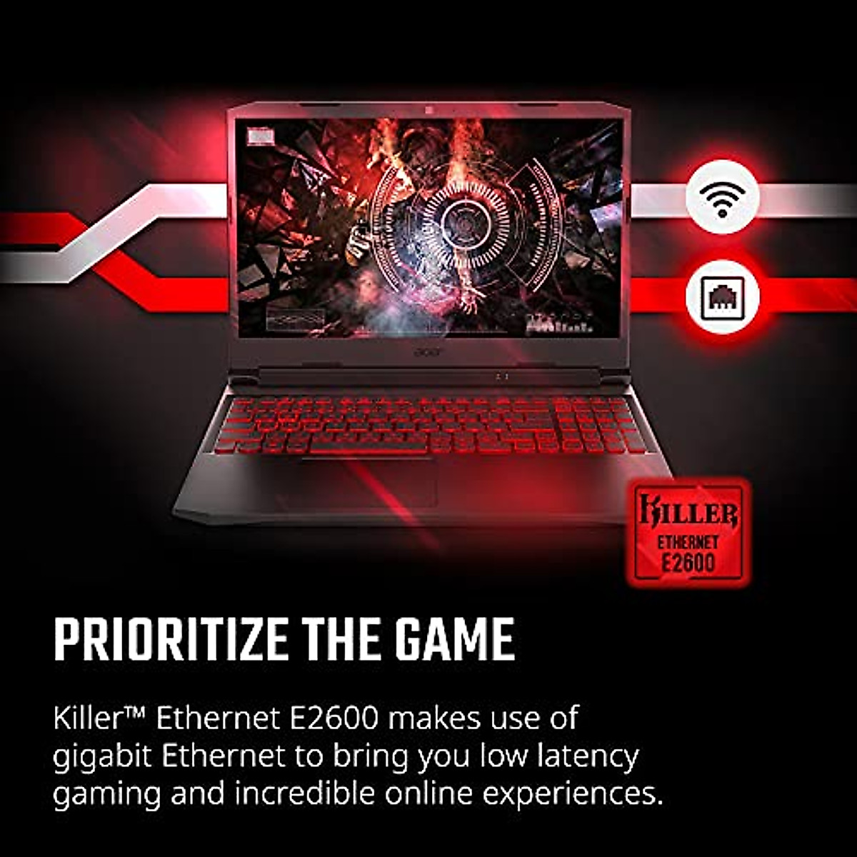 Acer Nitro 5 AN515-55-53E5 Gaming Laptop | Intel Core i5-10300H | NVIDIA GeForce RTX 3050 GPU | 15.6" FHD 144Hz IPS Display | 8GB DDR4 | 256GB NVMe SSD | Intel Wi-Fi 6 | Backlit Keyboard