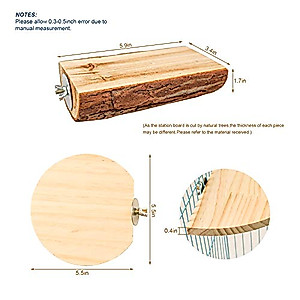 4 Pack Parrot Cage Perch Natural Wooden Perch Toys Bird Cage Toys Accessories for Small or Medium Conure,Parakeet,Budgie,Finches,Amazon Parrot（Style-1）