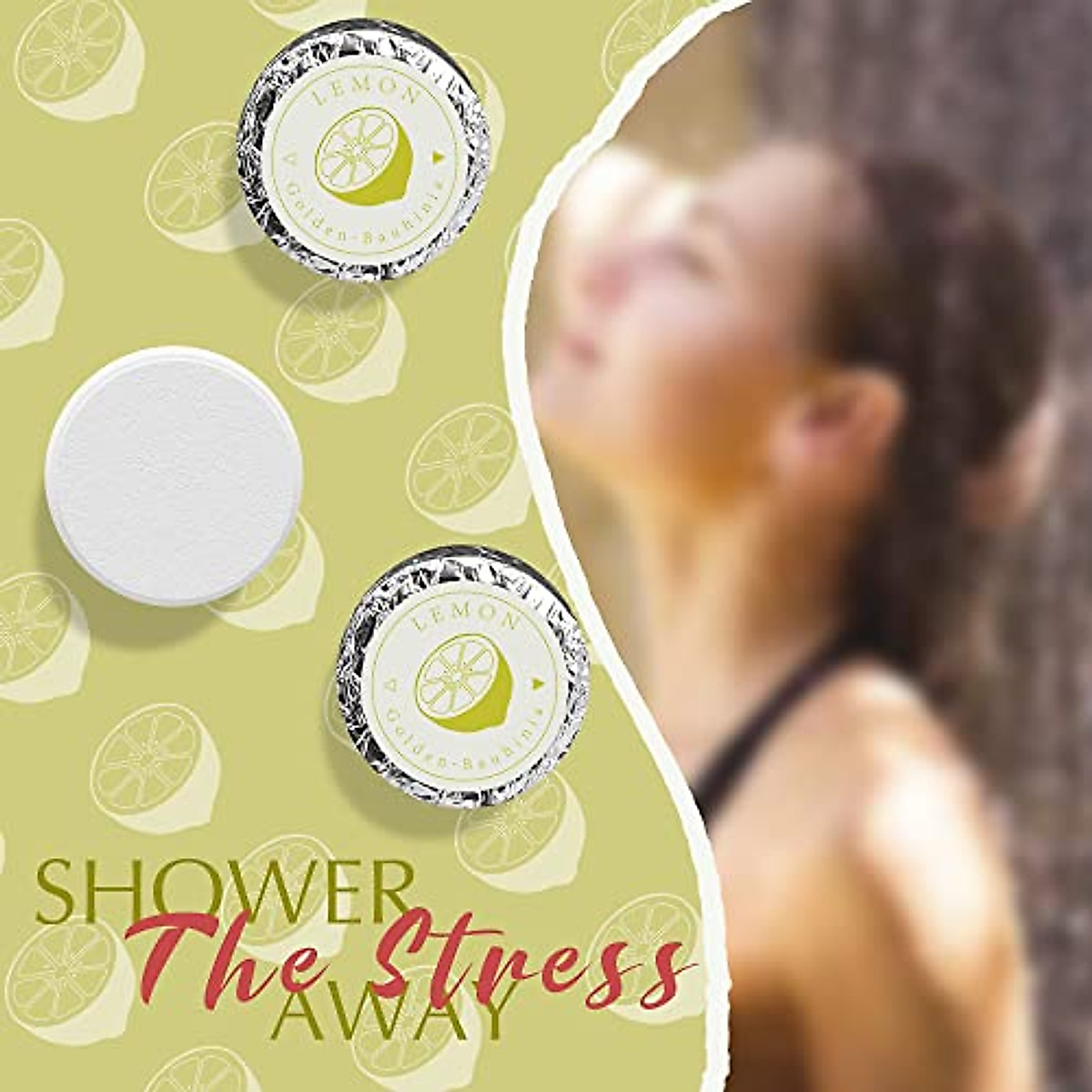 GoldenBauhinia Shower Steamers Aromatherapy - 16 Count Shower Bath Bombs for Women, Essential Oil Stress Relief and Relaxation Shower Tablets Gifts for Women and Men (Lemon)