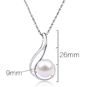 NONNYL Pearl Necklaces for Women Freshwater Cultured 8mm Pearls Pendant Jewelry Gifts - Gifts for Mom Wife Girlfriend Her on Anniversary Valentines Day Mothers Day Birthday Christmas Gifts