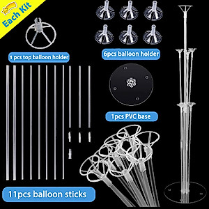 4 Pack Balloon Stand Kit, Fenxyo Balloon Sticks Holder with Base for Table Graduation Birthday Wedding Anniversary Baby Shower Gender Reveal Party Decorations
