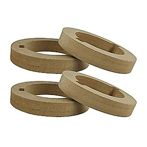 MDF Tweeter Adapter Rings Spacers 2.91" ID x 4.33" OD Car Audio Installation (2 Pairs - 4 Rings) RING-3720