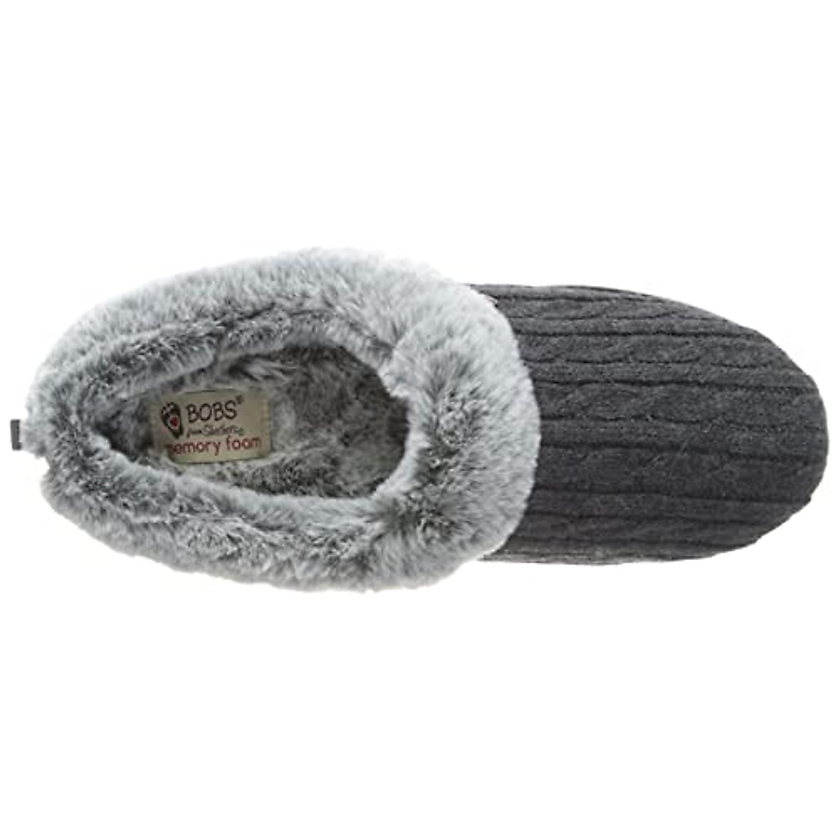 Skechers BOBS Women's Keepsakes - Ice Angel Slipper, Charcoal, 10 W US