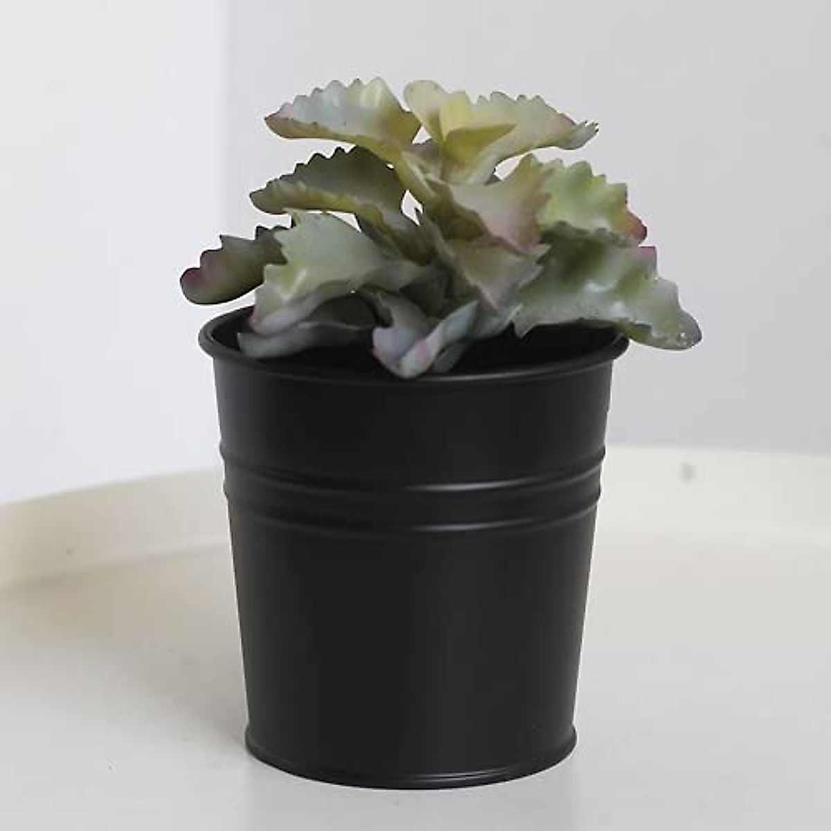 XZJMY 5 Pcs Hanging Flower Pots Metal Iron Bucket Planter Pot Metal Bucket Flower Holder with Hook Indoor Outdoor Decor for Railing Fence Balcony Garden (Black)