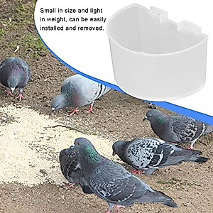 TOPINCN 20pcs Cage Cups Bird Feeders, Bird Food Bowl Hanging Water Cup Parrot Food Bowl Plastic Parrot Water Feeding Cup Birdcage Feeder for Parrot Poultry Pigeon(L-White)