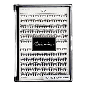 Bodermincer 240pcs C Curl 10D/20D Cluster Eyelashes 8/9/10/11/12mm and Under Eyelashes Mixed Professional Makeup Individual Cluster Eye Lashes (8/9/10/11/12mm and Under Eyelashes)