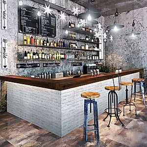 ComShion White Brick Peel and Stick Wallpaper Waterproof Self-Adhesive Faux White Brick Contact Paper for Fireplace Accent Walls Wallpaper Backsplash School 17.7”x118”