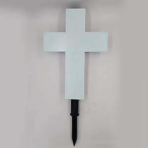 LOVIVER Solar Lighted Cross by Eternal Light Memorial Light Garden Cemetery Church