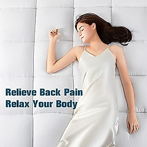 Shilucheng King Mattress Topper, Extra Thick Cooling Mattress Pad for Back Pain, Breathable Fluffy Ultra Soft Pillow Top Down Alternative Fill Mattress Pad Cover (78x80 Inches, White)