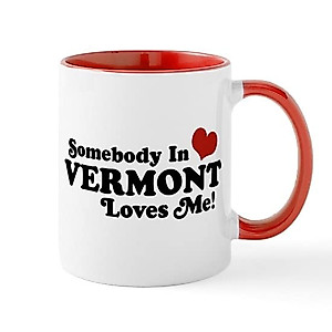 CafePress Somebody In Vermont Loves Me Mug Ceramic Coffee Mug, Tea Cup 11 oz