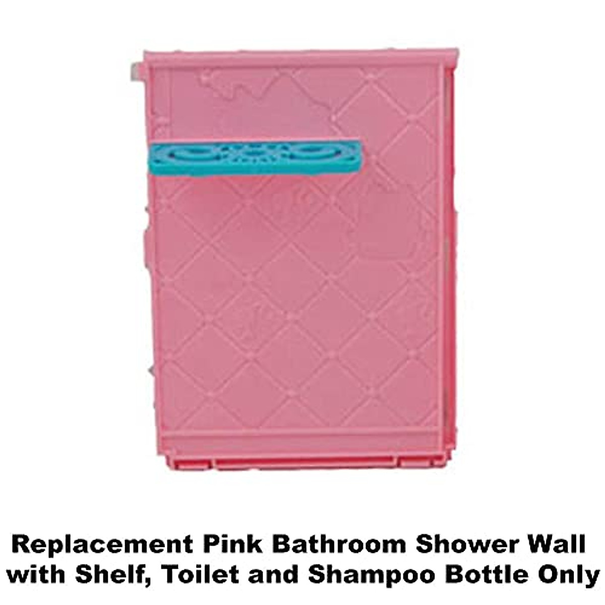 Replacement Parts for Barbie Dream House Playset - X7949 ~ Includes Pink Bathroom Shower Wall with Shelf, Toilet and Shampoo Bottle