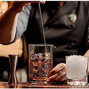 Mofado Crystal Cocktail Mixing Glass - 24oz 710ml - Thick and Sturdy Bottom, Durable - Premium Seamless Design - Professional Quality