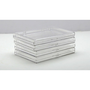 Clear Hinged Plastic Box 6" L x 4" W x 1/2" H - 4 Pieces Per Pack