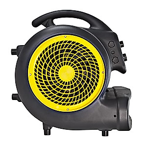 Comfort Zone CZBC121T 1/2HP, 4.5AMP, 1500CFM 3-Speed High Velocity Air Mover Carpet Dryer with Timer and Adjustable Angles, Dries Wet & Damp Spaces, Crawl spaces, Basement Floors, Fresh Paint, Carpets