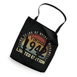 Born in 1942 Limited Edition 80 Yr Old Vintage 80th Birthday Tote Bag