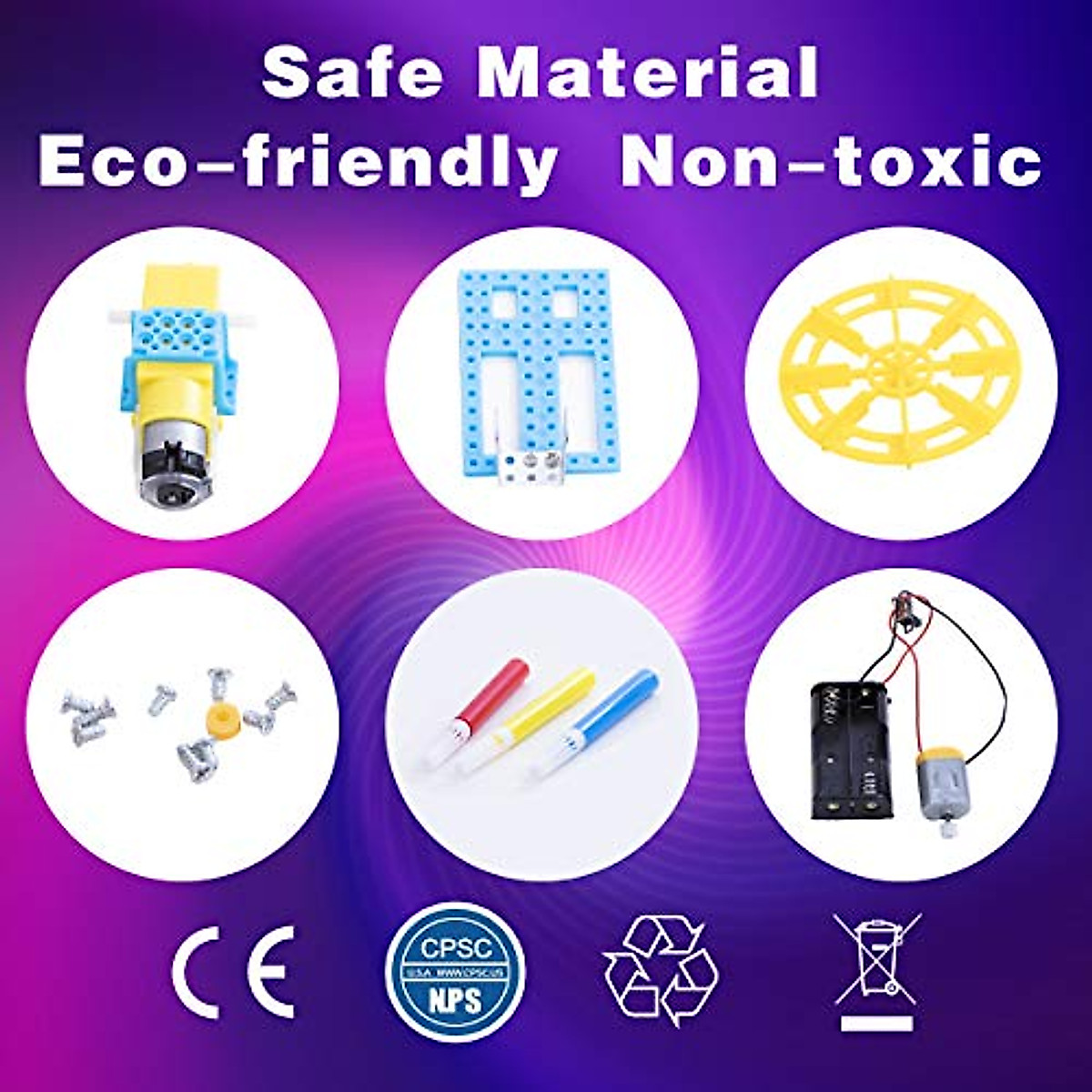 Giggleway Electric Motor Robotic Science Kits, DIY STEM Toys for Kids, Building Science Experiment Kits for Boys and Girls-Doodling, Balance Car, Reptile Robot (3 Kits)