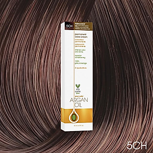 One N' Only Permanent Hair Color - Permanent Hair Dye Made with Argan Oil - Delivers Rich, Accurate Tones with Gray Coverage - Improves Moisture & Elasticity - 5CH Light Chocolate Brown (3 oz)