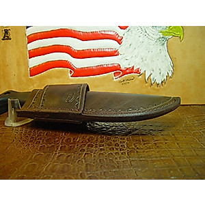 Custom Cross Draw Sheath for a Bk 2 and the BK 1O Knife Hand Tooled Dyed Dark Brown