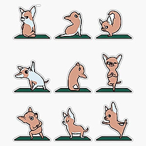Chihuahua Yoga Sticker Vinyl Bumper Sticker Decal Waterproof 5"