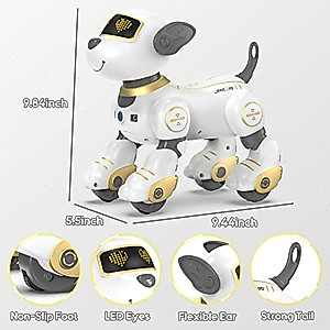 SONOMO Remote Control Robot Dog Toy for Kids, Programmable Robotic Puppy, Smart Interactive Stunt Robot Dog Toy for Kids 3-8 Year Gift