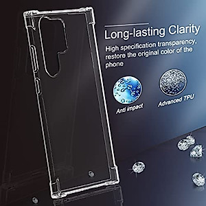 Osophter Samsung Galaxy S23 Ultra Clear Case - TPU Shock-Absorption, Reinforced Corners for Girls & Boys