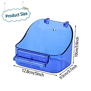 Freiomyi Bird Bath Box for Cage, Parrot Bathing Tub Hanging Bathtub Bowl Cage Accessories for Small Birds Lovebird (Clear)