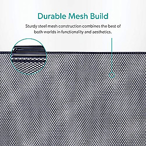 Mindspace 2 Tier Stackable Letter Tray Desk Organizer | Stackable Paper Tray Organizer | The Mesh Collection, Black