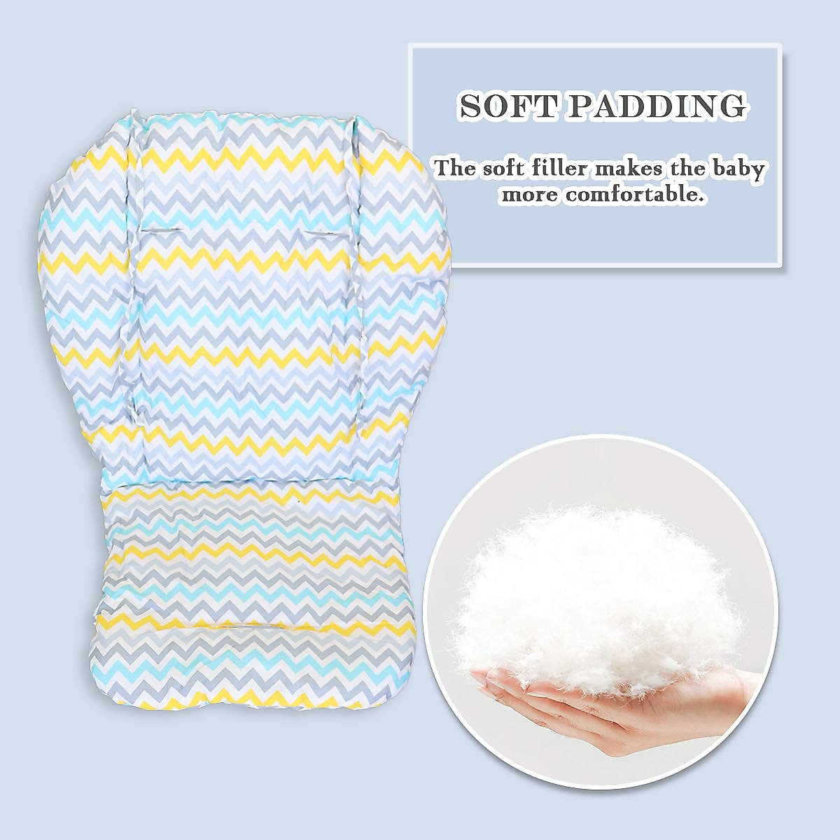 High Chair Cushion, High Chair Pad/seat Cushion/Baby High Chair Cushion,Soft and Comfortable,Light and Breathable,Make The Baby More Comfortable(Color Wavy Stripes)