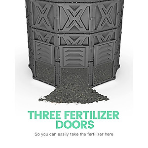 Large Compost Bin - 190 Gallon (720 L) Garden Composter with Better Aeration System, Easy Assembling/BPA Free/Sturdy/Outdoor Compost Tumbler