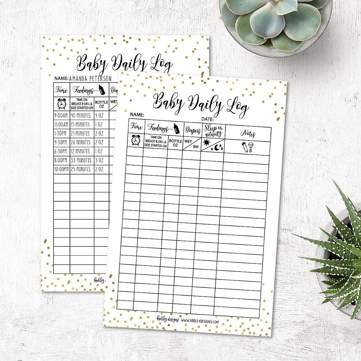 Newborn Baby Log Tracker Journal Book, Infant Daily Schedule, Feeding Food Sleep Naps Activity Diaper Change Monitor Notes For Babies, Mommy Nursing or Breastfeeding Record Tracking Chart 50 Sheet Pad