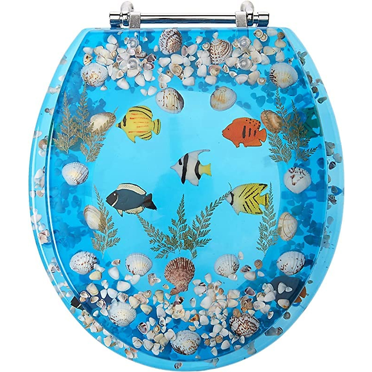 Daniel's Bath & Beyond D B B 17' Deep Ocean Blue Fish Toilet Seat Cover