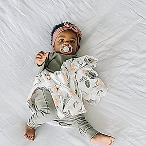 Red Rover Kids Cotton Muslin Swaddle - 47”x 47”- 100% Cotton – Machine Washable – Softer with Every Wash – Playful Designs -Soft, Breathable & Lightweight – Unisex (Blushing Bloom) RB0138