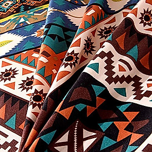 NATURETY Bedding Fitted Sheet with Deep Pocket,Thicken Printed Fabric Bed Sheets (Brown(Boho), Twin)