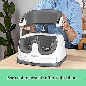 Ingenuity Baby Base 2-in-1 Booster Feeding and Floor Seat with Self-Storing Tray - Slate