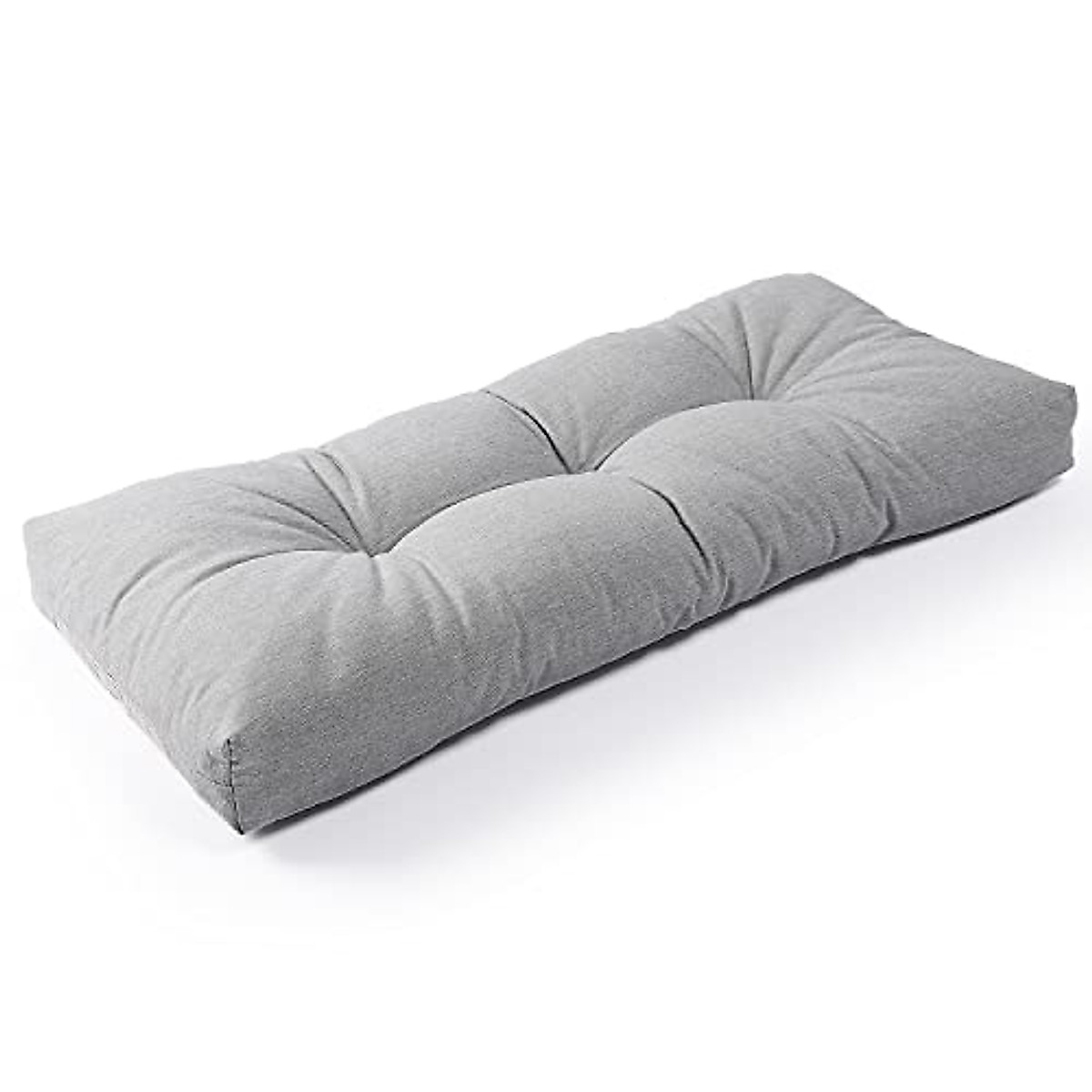 SUNROX LokGrip Non Slip Tufted Memory Foam Bench Cushion, FadeShield Water Resistant Durable Thicken Outdoor/Indoor Bench Seat Pads 36x14x4 inch, Heather Grey