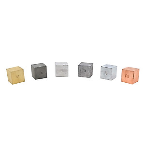 EISCO Density Cubes Set - Includes 6 Metals - Brass, Lead, Iron, Copper, Aluminum, Zinc - 0.4" (10mm) Sides - for use with Density, Specific Gravity Activities