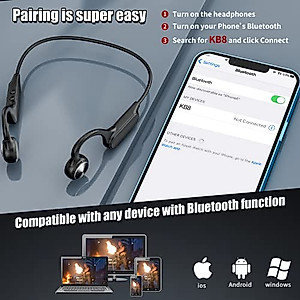 Arlide Bone Conduction Headphones, Open-Ear Wireless Bluetooth Headphones Earphones for Sport