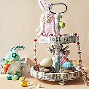 Yalikop 2 Pieces Wood Risers for Decor Farmhouse Wood Riser Rustic Pedestal Wood Pedestal Mini Riser Stand for Tiered Serving Stands Farmhouse Cake Food Plant Display Decor