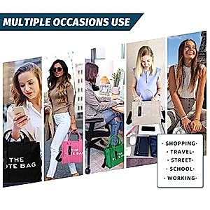 Dezesas The Tote Bag for Women, Canvas Tote Bag Beige with Zipper, Sturdy Wear-Resistant Women's Tote Handbags, Tote Purse Crossbody Bags for Women, Tote Bag for Work, School, Travel