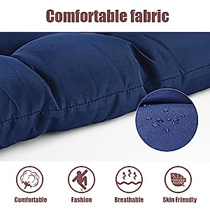 Rocking Chair Cushion Pad, Water Resistant Patio Chair Cushion for Adirondack Chair High Back Indoor Outdoor Soft Thickened Patio Chaise Lounger Cushion Overstuffed Patio Chair Cushion (Navy Blue)