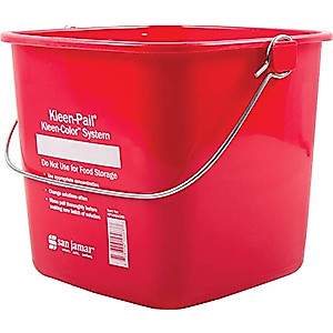 San Jamar KP196KCRD Kleen-Pail Commercial Cleaning Bucket, 6 Quart, Red